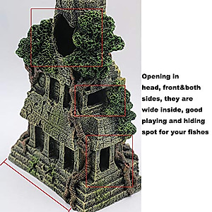 Sunyiny Aquarium Decorations Fish Tank Decorations Ancient Rock Face House Exotic Aquarium Ornament Aquarium Decor for 20 30 Gallon Fish Tank