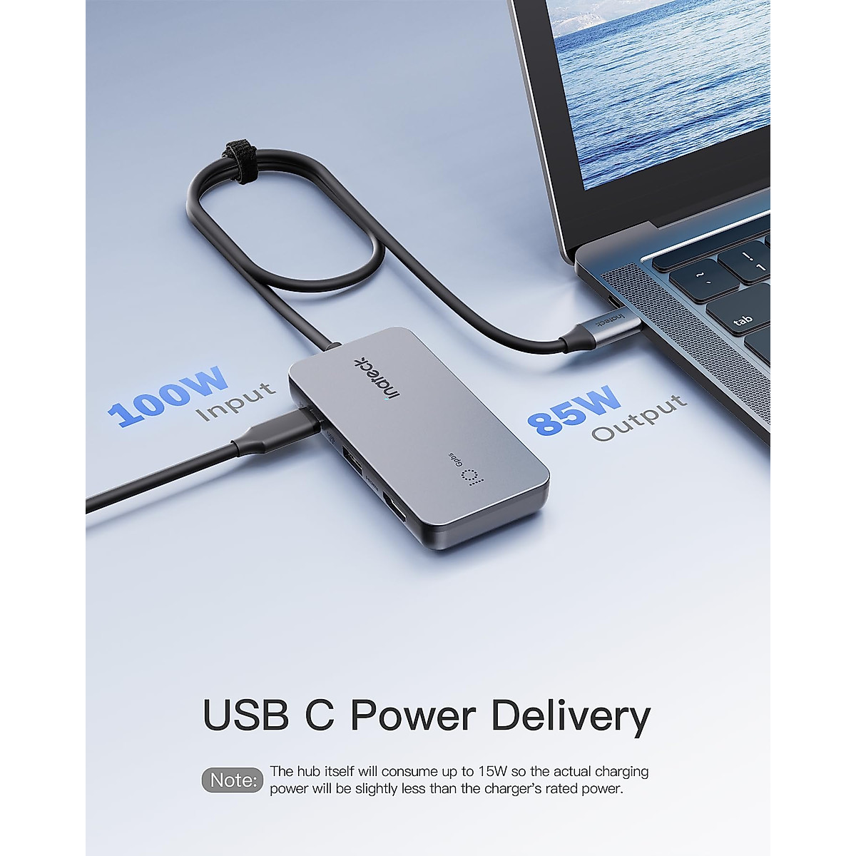Inateck USB C Hub with 7 Ports, USB 3.2 Gen 2 Speed, 1.6ftcm Cable, HB2027
