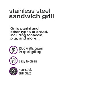 Toastess Sandwich Grill, Stainless Steel