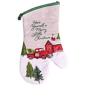 Have Yourself A Merry Little Christmas Set of 1 Pot Holder 1 Oven Mitten Great for The Kitchen Decor Seasonal Decorations Holidays Cooking