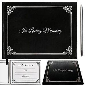 in Loving Memory Funeral Guest Book,Design Funeral Guestbook with Pen, Memorial Service Guest Book, Memorial Guest Book, Memorial Book, Funeral Book, Signature Book, Funeral Book Guest… (FGB001)