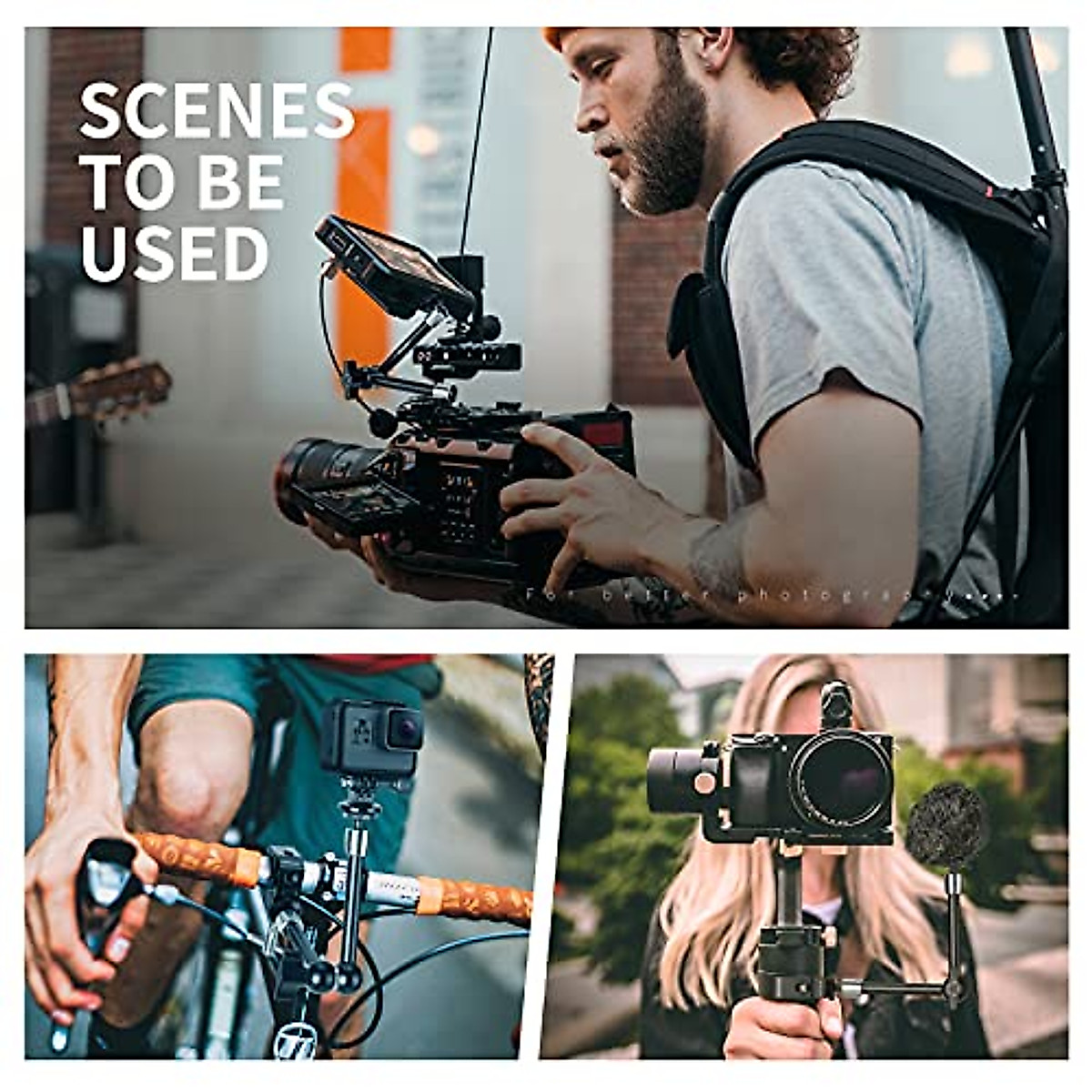 NEEWER Upgraded Super Clamp and 11" Adjustable Friction Power Articulating Magic Arm Compatible with SmallRig Camera Cage/Rig, Further Expansion for Monitor/LED Light/Webcam, Max Load 4.4lb/2kg, ST20