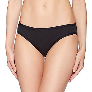 Amazon Essentials Women's Cotton Bikini Brief Underwear (Available in Plus Size), Pack of 6, Black, Large