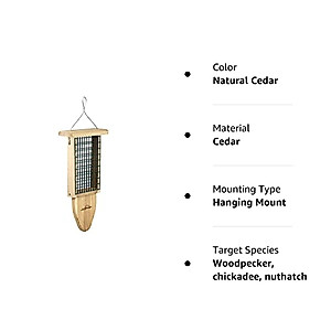Kettle Moraine Cedar Double Suet Cake Tail Prop Suet Bird Feeder with Hanging Cable