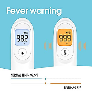 yuwell Infrared Thermometer for Adults and Kids, Forehead Non Contact Baby Thermometer with Instant Accurate Reading, Fever Alarm and Gentle Vibration Alert with Storage Case