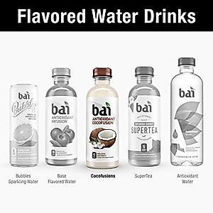 Bai Coconut Flavored Water, Molokai Coconut, Antioxidant Infused Drinks, 18 Fl Oz (Pack of 12)