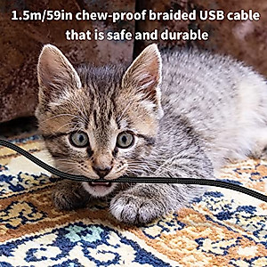 NOCAESON Cat Bed for Indoor Cats, Cat House Year Round with Heating Pad and Fluffy Ball Hanging, Foldable Heated Cat House for Joint-Relief and Hidewawy, 16x16x14 inches, Grey