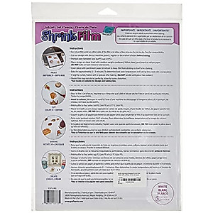 Grafix KSF6-WIJ Printable Shrink Film 8.5X11 6PC, 6-Pack, White, 6 Count