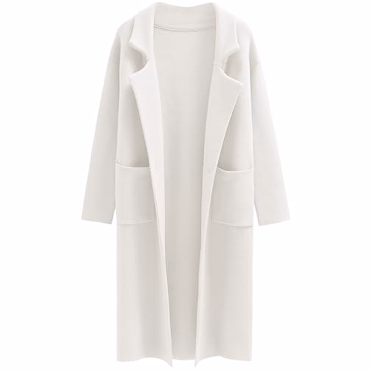 ANRABESS Women Fall Coat Long Sleeve Jacket Coatigan Open Front Button Pockets Long Cardigan Oversized Slouchy Sweater Coat 2023 Trendy Clothes B1132mibai-L