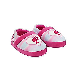 Barbie Rainbow Toddler Girls Plush Aline Slippers (Pink, 9-10 M US Toddler)