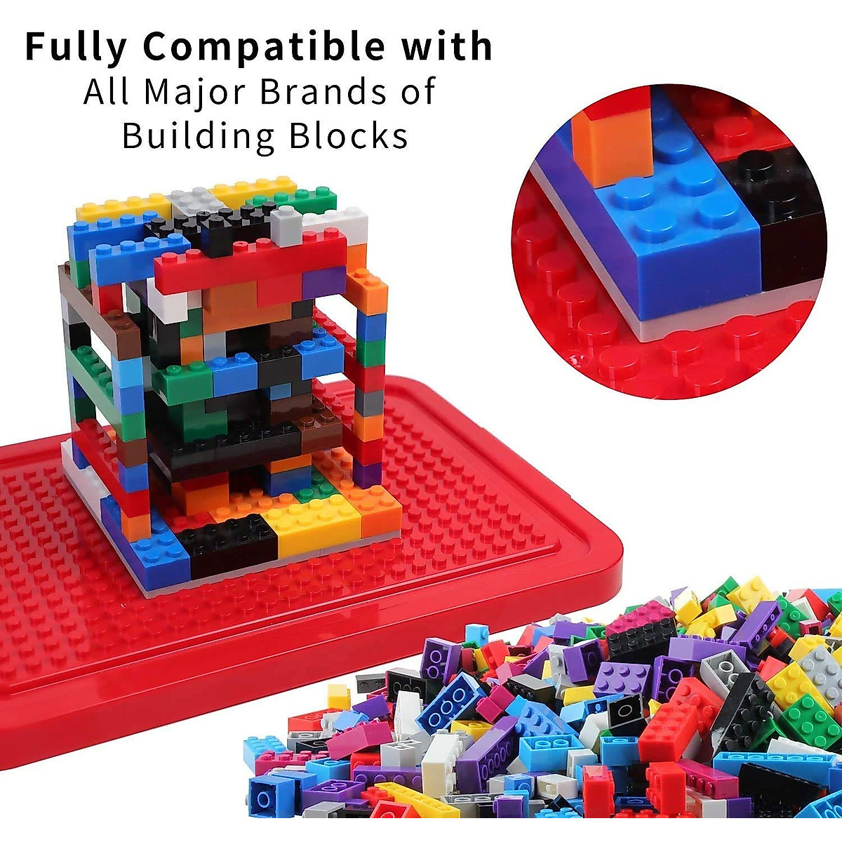 burgkidz Building Bricks 568 Pieces Toys, Classic Building Blocks Includes Wheels, Door, Window, Compatible Bulk Block with Storage Box and Baseplate, STEM Educational Gift for Kids 3+ Year