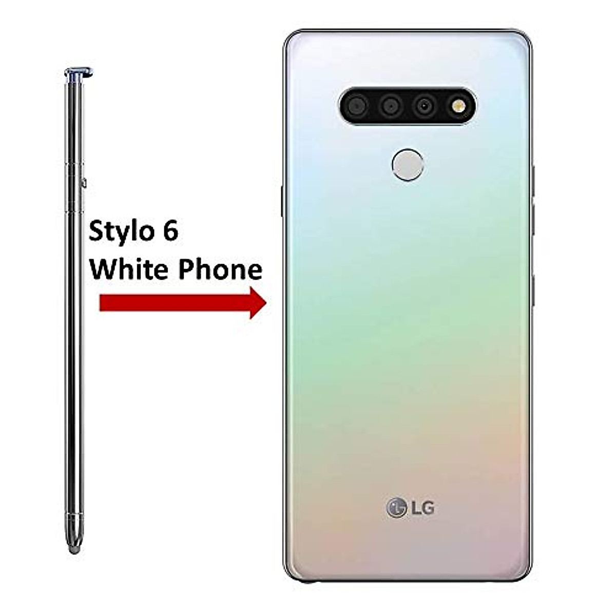 2PCS Stylo 6 Pen Touch Stylus Pen Replacement Part for LG Stylo 6 Stylus 6 Q730TM/AM/VS/MS/PS/CS/MA LCD Touch Pen Stylus Pen + Eject Pin (White Phone Pen)