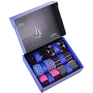 Marino Mens Dress Socks - Fun Colorful Socks for Men - Cotton Funky Socks - 6 Pack - Exclusive Collection - 10-13