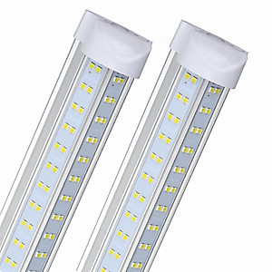 FTUBET T8 LED Light Tube, 4FT 60W, 6500Lm, 6500K Cool White Clear Cover, 4FT Tube Light,Linkable Integrated Fixture,T8 LED Shop Light for Garage,Warehouse,25PCS