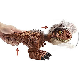 Mattel Jurassic World Camp Cretaceous Action Figure, Chompin’ Carnotaurus Toro Dinosaur Toy with Chimping & Other Motion