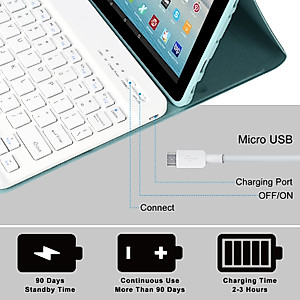 Keyboard Case for Kindle Fire HD 10 and Fire HD 10 Plus Tablet (2021 Release 11th Generation) Slim Smart Cover with Detachable Bluetooth Keyboard for Fire HD 10 & HD 10 Plus