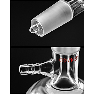 QWORK 250ml Buchner Funnel, Borosilicate Glass Buchner Filtering Funnel with 24/40 Standard Taper Inner Joint, Medium Frit (G3) Lab Glassware with Vacuum Serrated Tubulation