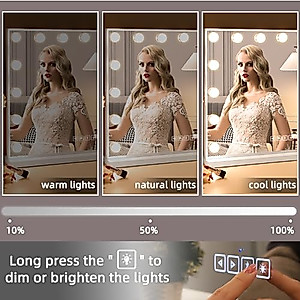 Hansong Hollywood Vanity Mirror with Lights, Bluetooth, 15 LED Bulbs, 3 Lighting Modes - White