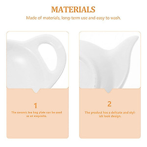BESTonZON 2pcs Ceramic Tea Bag Saucer Spoon Stand Rev Coffee Ceramic Tea Bag Holder Teapot Shaped Tea Bag Holder Tea Bags Decor Soy Sushi Dipping Bowls Side Dish Bowl Tea Bag Coaster Classic