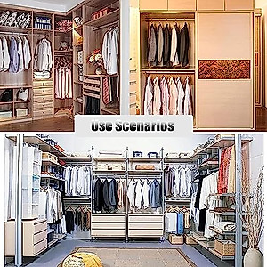 RENLXFI Hanger Bar Wall Mount, Aluminum Alloy Round Closet Rod for Bathroom Wardrobes Windows Balcony, Clothing Garment Rail, with end Supports (Size : 30cm/11.8in)