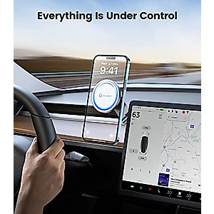 VICSEED Tesla Phone Mount【Strongest Magnet Power】Foldable Hidden Tesla Phone Holder Fit for All Phone, Tesla Model 3 Model Y for MagSafe Car Mount, Tesla Model Y Accessories, Tesla Model 3 Accessories
