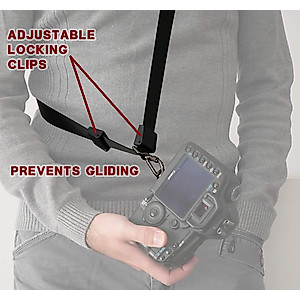 Ocim Camera Strap,Camera Sling Strap with Safety Tether, Adjustable and Comfortable Neck/Shoulder Belt for DSLR/SLR Camera (Compatible With Nikon, Canon, Sony) Universal Belt Women/Men