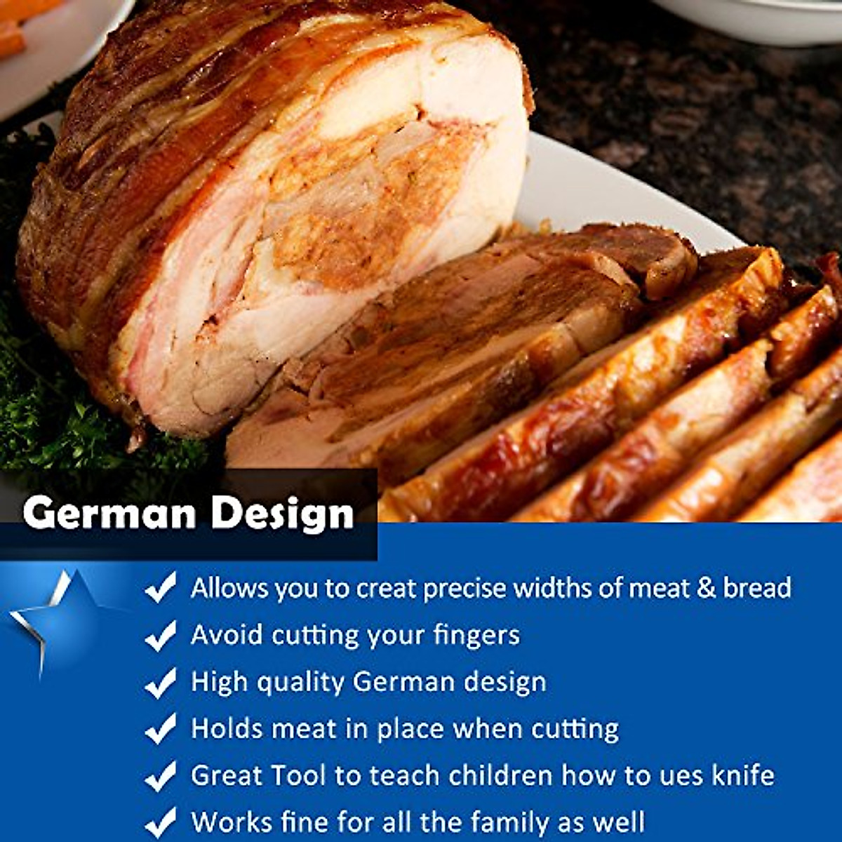 Stainless Steel Roast Beef Cutting Tongs Meat Bread Slicing Tong Onion Tomato Holder For Slicing Vegetable Fruits Cutting Kitchen Aid