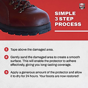 Kg's Boot Guard Brush On Toe Protection – Brush On Liquid for Tough, Long-Lasting Safety Protection on Boots, Made with Kevlar for Strong, Durable Protection (Brown, 4.5 Oz)