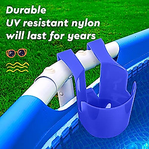 Impresa Pool Drink Holders - 6 Pack- Swimming Pool Supplies - Above Ground Pool Cup Holders for Drinks - Spill-Resistant and Fits Most Pools (Red, White, and Blue)