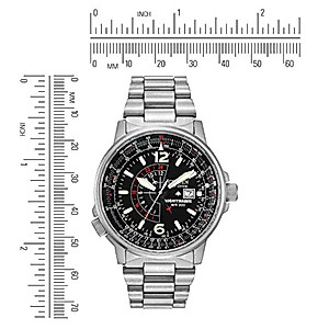 Citizen Men's Eco-Drive Promaster Air Nighthawk Pilot Stainless Steel Watch, Luminous, Black Dial, 42mm (Model: BJ7000-52E)