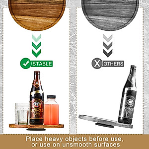 2 Pcs Acacia Wood Lazy Susan 10 Inches Wooden Lazy Susan Organizer Kitchen Turntable Organizer Rotating Round Wood Tray for Cabinet Pantry Table Counter