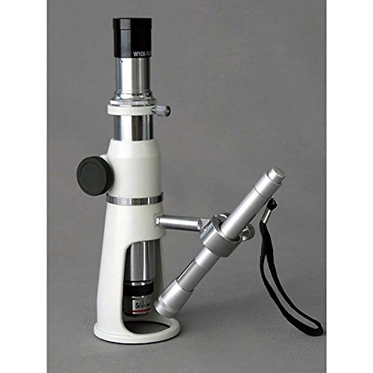 AmScope H50 Handheld Stand Measuring Microscope, 50x Magnification, 17mm Field of View, Includes Pen Light