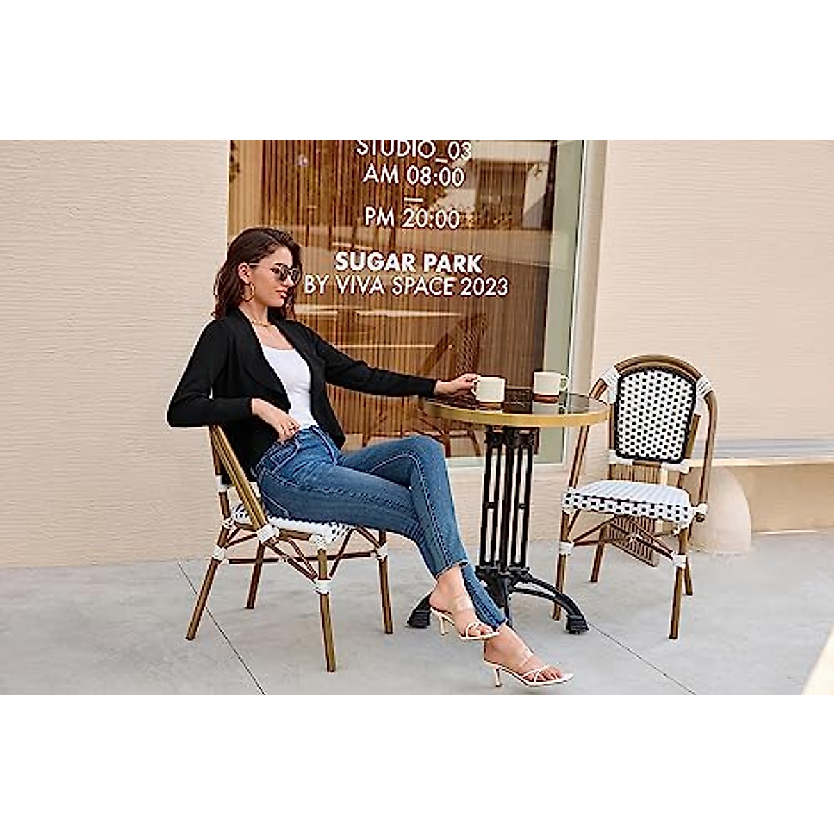 Womens Casual Work Blazer Open Front Cardigan Jacket Business Suit Black XXL