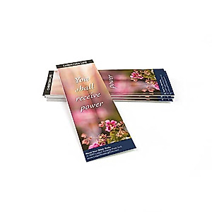Christian Bookmark with Bible Verse, Pack of 25, Christian Life Themed, You Shall Receive Power, Acts 1:8