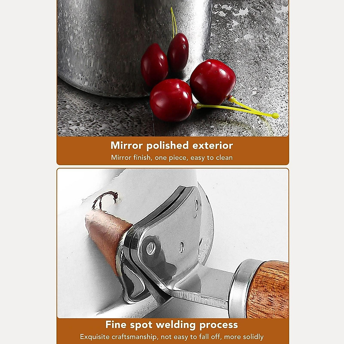 Stainless Steel Mini Sauce Pan, 350/500ML Small Saucepan Sauce Cup Sauce Pot with Long Handle for Banquet Chocolate Melting Coffee(350ML)