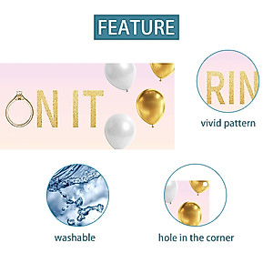 He Put a Ring on It Backdrop Banner Decorations, Large Rustic Wedding Engagement Party Lawn Sign Porch Sign, Bridal Shower Photo Booth Props for Indoor Outdoor (9.8x1.6ft)