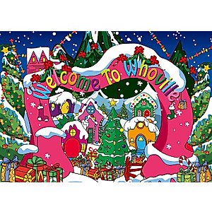 Welcome to Whoville Backdrop 10x8FT Winter Christmas Village Photography Background for Kids First Birthday Baby Shower Happy New Year Xmas Holiday Party Decoration Supplies Photo Props