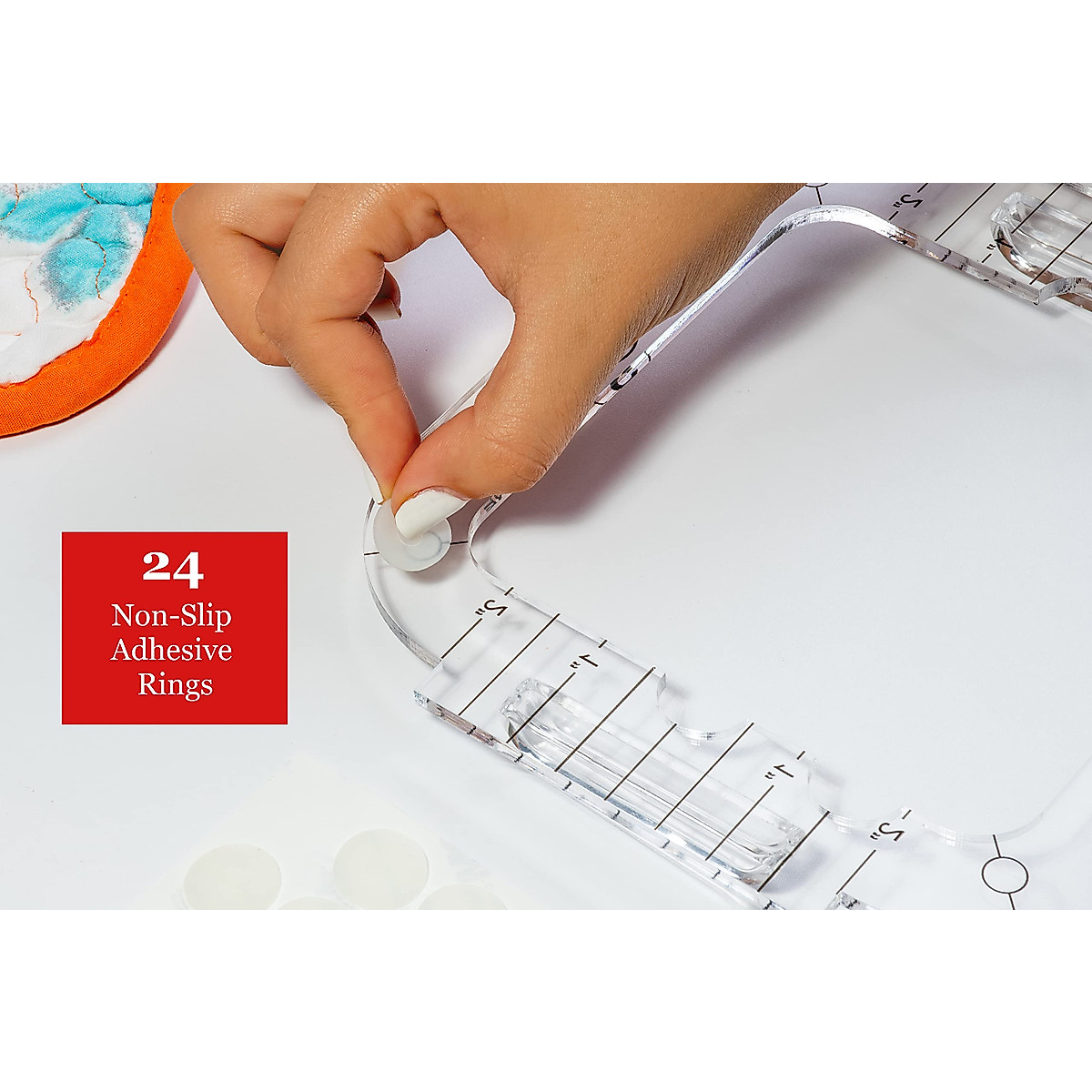 DABLINE 13 PCs Quilting Template Set Includes 8 Quilting Templates, Quilting Frame, Quilting Gloves, Quilting Stickers, and Quilting Guide. Free Motion Quilting Rulers and Templates