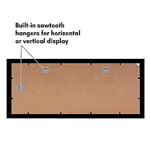 Americanflat 8x20 Collage Picture Frame in Black - Displays Four 4x6 Frame Openings - Engineered Wood Picture Frame with Shatter Resistant Glass, and Includes Hanging Hardware for Wall