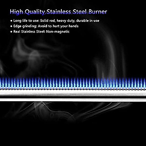 Uniflasy 7645 Cast Iron Cooking Grates and 41862 Grill Burner for Weber Q200, Q220, Q2000, 53060001 Series Gas Grills, for Weber 7645/65811 Cast Iron grates Grates and 69956/60041 Burner Pipe