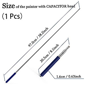 Pointer for Teachers, Yeeseok 4 Pcs Telescoping Teachers Pointers Stick Stainless Steel Extendable for Classroom Supplies (3 Pcs with Felt Tip & 1 Pcs with Capacitor Tip for Touch Screens iPad)
