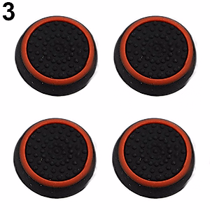 shlutesoy 4Pcs Replacement Silicone Thumb Grip Stick Cap Covers,Controller Thumb Silicone Stick Grip Cap Cover for PS3 PS4 Xbox ONE Red