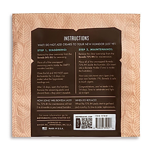 Boveda Humidor Starter Kit Bundle: Season a Wood Humidor Plus Maintain Humidity with 2-Way Humidity Control | Includes (2) Each Size 60 Boveda 84% RH & 72% RH | 1-Count