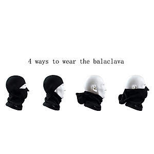 ZERDOCEAN Winter Windproof Fleece Full Face Motorcycle Ski Mask Balaclava Black