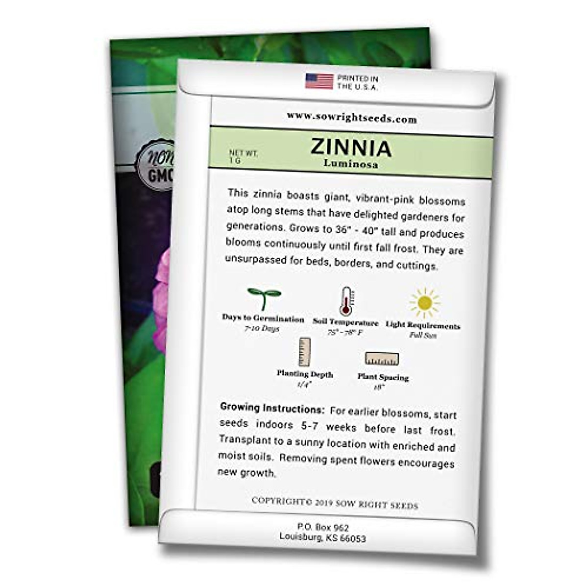 Sow Right Seeds - Luminosa Zinnia Flower Seeds for Planting, Beautiful Flowers to Plant in Your Garden; Non-GMO Heirloom Seed; Wonderful Gardening Gifts (1 Packet)