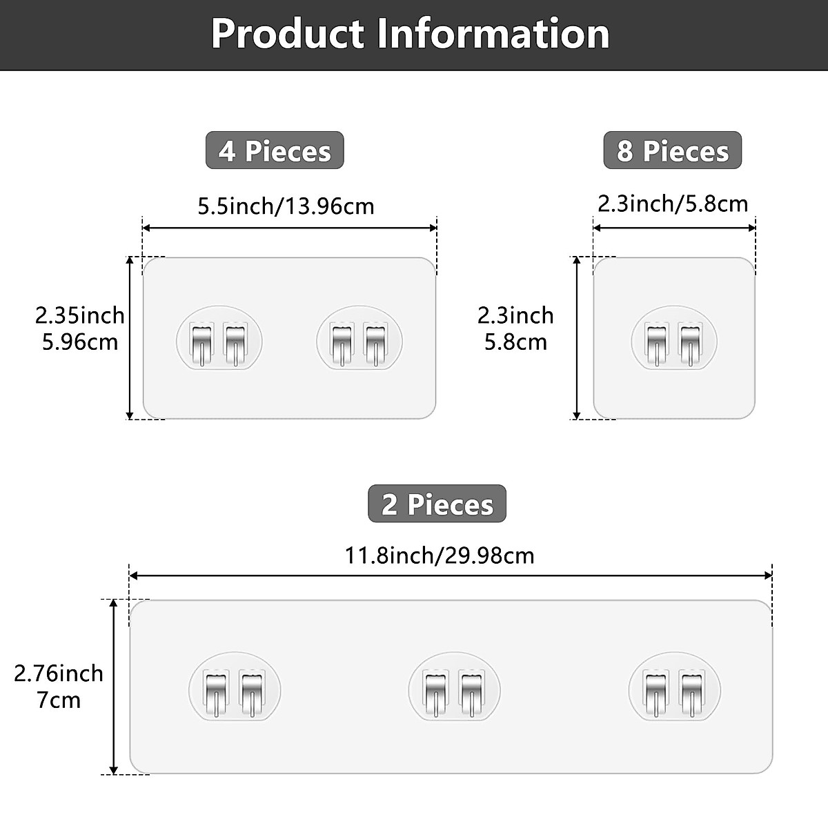 Spiglamm 14 Pack Shower Caddy Adhesive Hooks Replacement, Shower Shelf Adhesive Replacement, Strong Adhesive Shower Hooks for Shower Caddy Shelves Rack Basket Holder, No Drilling