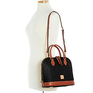 Dooney & Bourke Handbag, Ostrich Zip Zip Satchel - Black