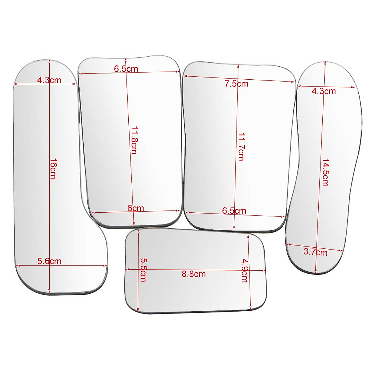 Angzhili 5Pcs/Set Intraoral Mirrors Dental Photography Mirrors Dental Reflector Mirror Glass Occlusal Mirror,Two-sided Orthodontic Mirror Dental Tool