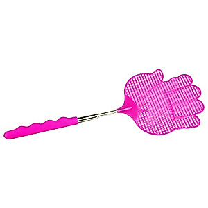 YJYdadaS Retractable Fly Swatter, Mini Retractable Stainless Steel Fly Swatter Durable Retractable Fly Swatter - Yellow, Green, Blue, Pink of 4 Style Color, Total Length 29.5 inch (Pink) 11inch