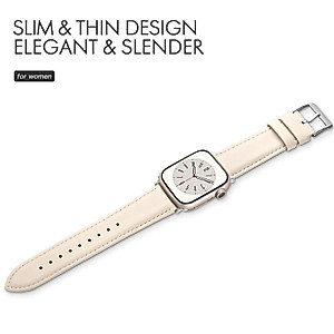 Eyamumo Genuine Leather Sport Loop Watch Band for Apple Watch 38mm 40mm 41mm Series 9 8 7 6 5 4 3 2 1, Unisex